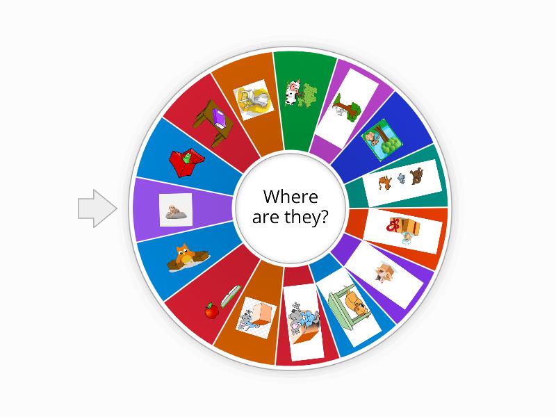 Prepositions of place - Spin the wheel