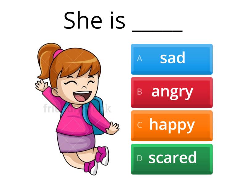 Feelings: Sad, angry, happy, scared, tired. - Quiz