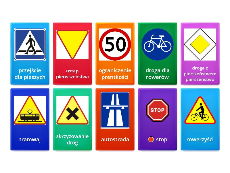 znaki drogowe - Odwracanie kart
