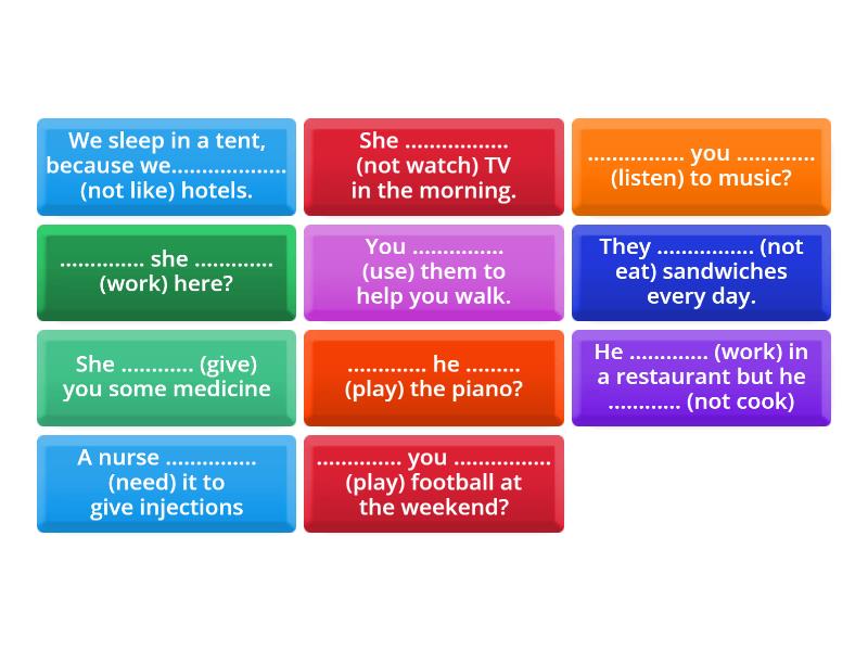 Small talk - Present simple - Flip tiles