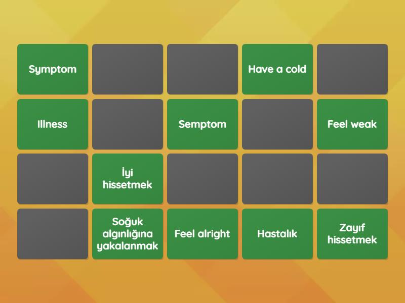 Health and Symptoms - Matching pairs