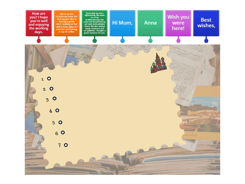 GATEWAY A2 Unit 4_Writing "A Postcard" - Labelled diagram