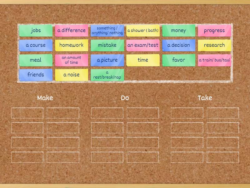 Make/do/take - Group sort