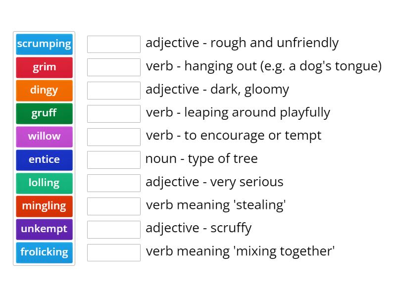 Private Peaceful Vocabulary 2 - Match up