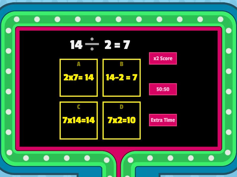 Related Multiplication and Division Facts - Gameshow quiz