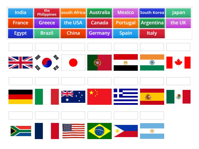 countries and flags - Match up