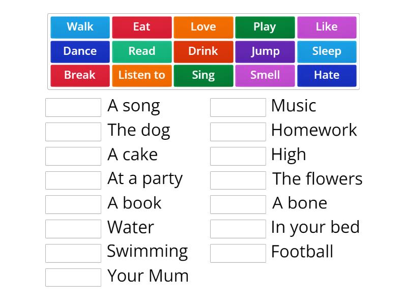 Basic Verbs - Match up