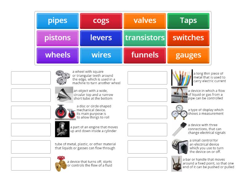 Machines Vocabulary - Match up