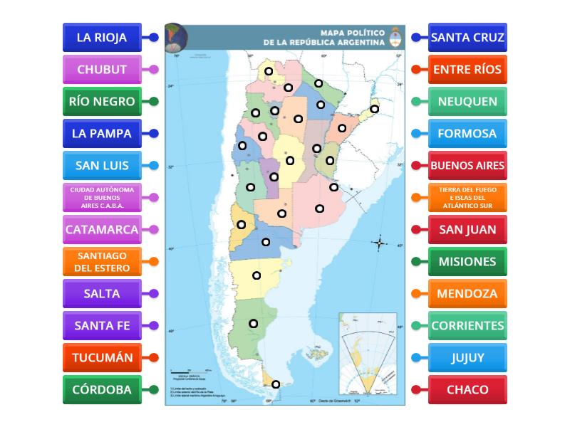 MAPA DE ARGENTINA: PROVINCIAS - Labelled diagram