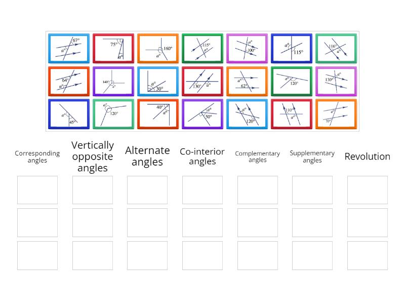 Recap of angles of parallel lines - Group sort