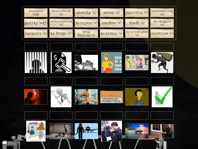 Crime & Criminal Vocabulary Revision - Match up