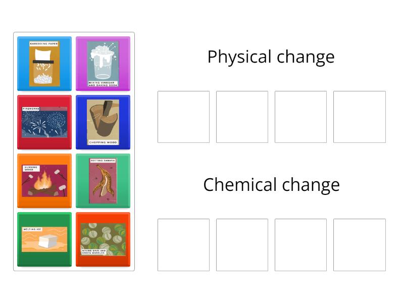 Physical and chemical changes - Group sort