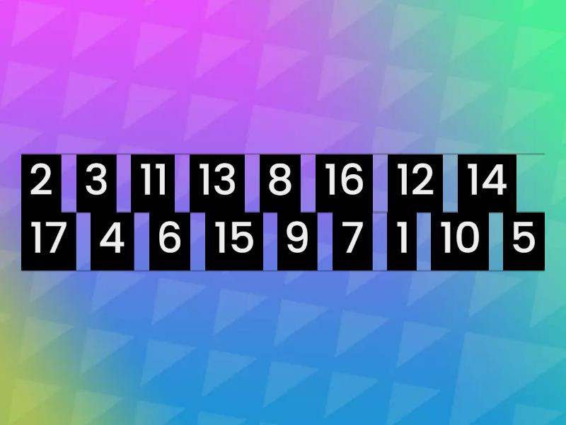 ORDER THE NUMBERS - Unjumble