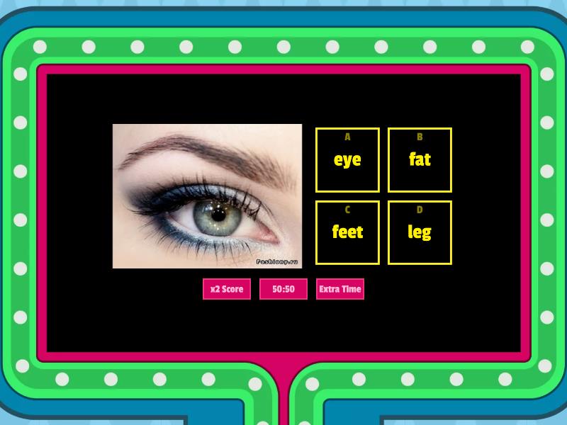 body parts only - Gameshow quiz