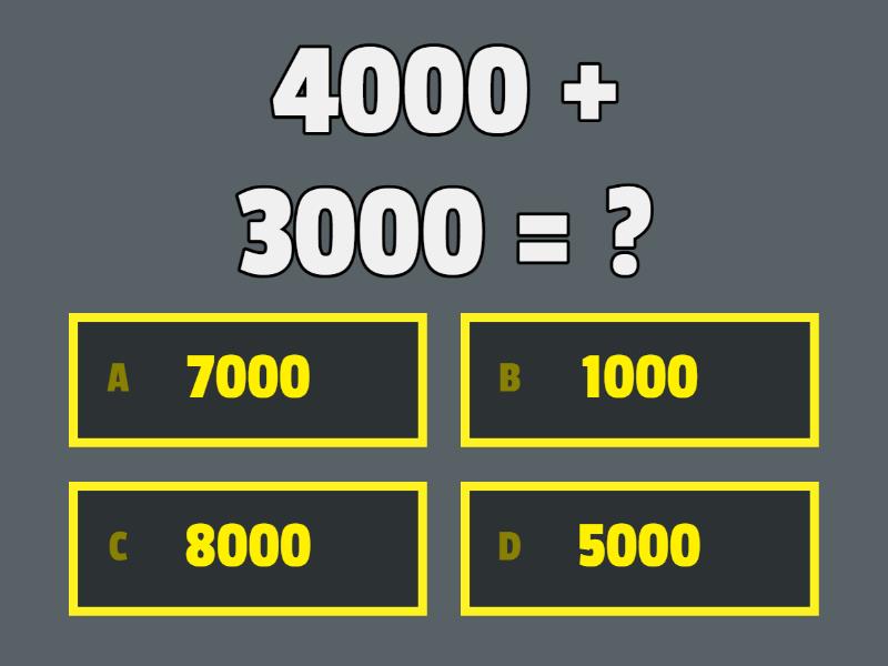 Kuis Penjumlahan Angka Ribuan Kelas 4 - Cuestionario