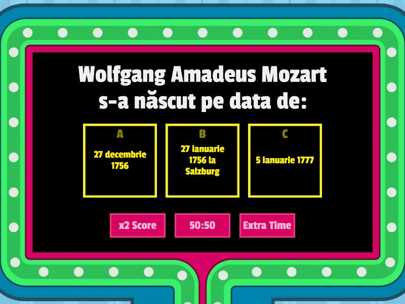 Wolfgang Amadeus Mozart - Gameshow quiz