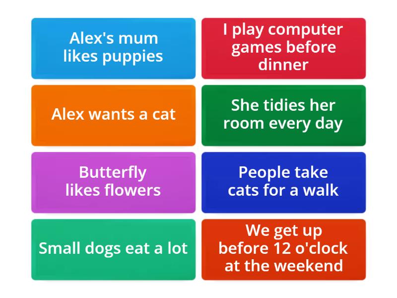 present simple negative - Flip tiles