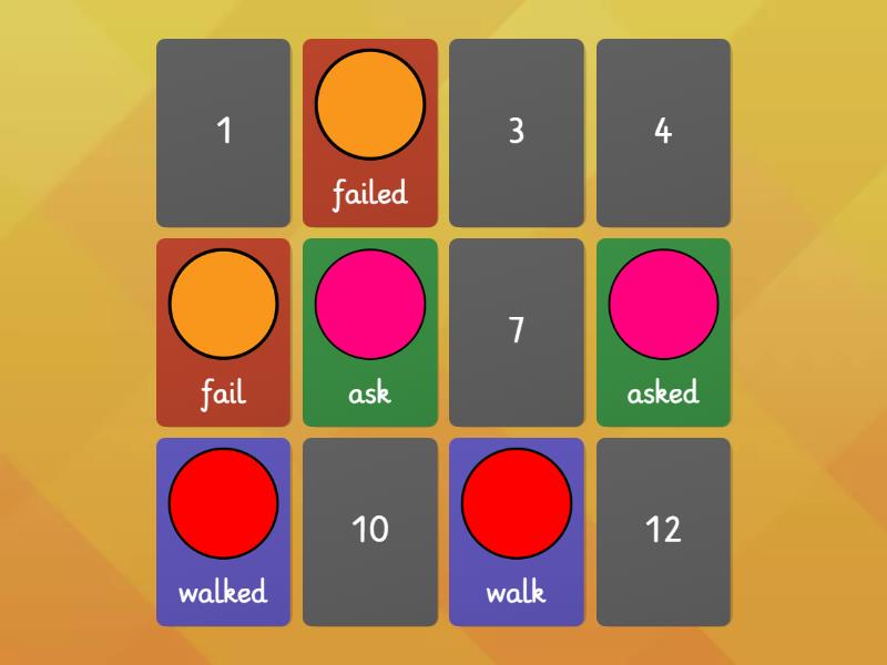 past simple tense (regular) - Matching pairs