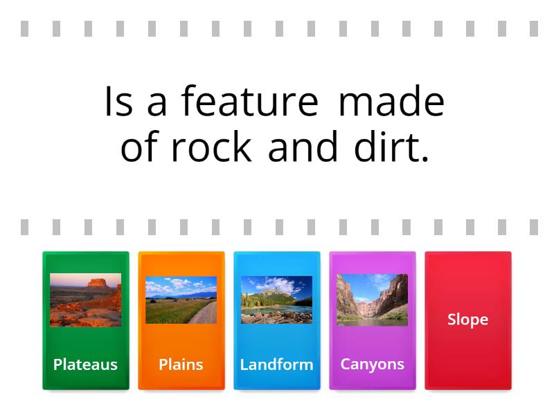 Gr2 lesson 1 Describe Earth's surface - Find the match