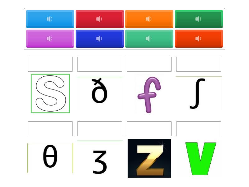106 fricatives - match the sound and symbol (Jenny) - Match up