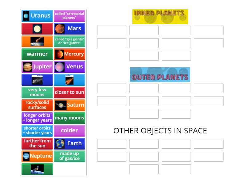 Inner and Outer Planets Sorting - Group sort