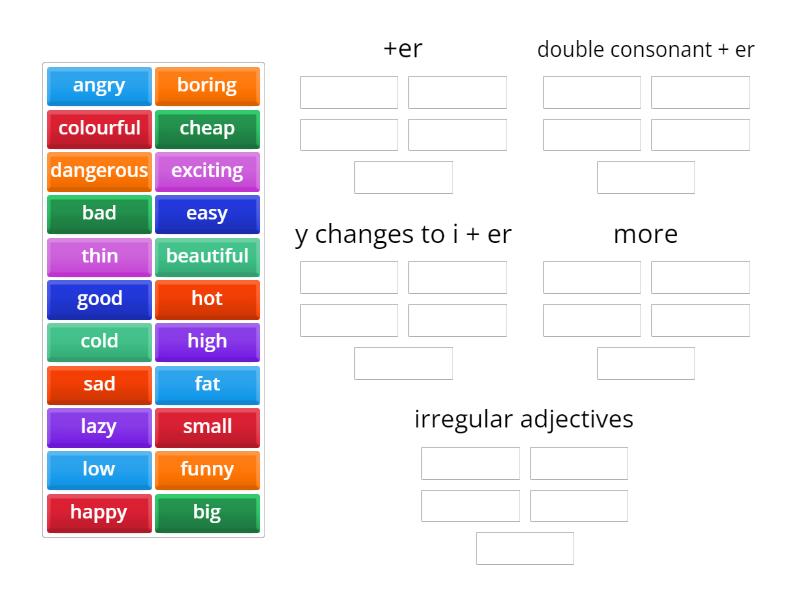 Comparative adjectives KB3 - Group sort
