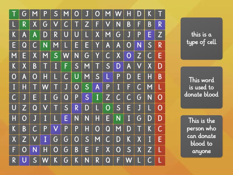 Blood Revision - Wordsearch