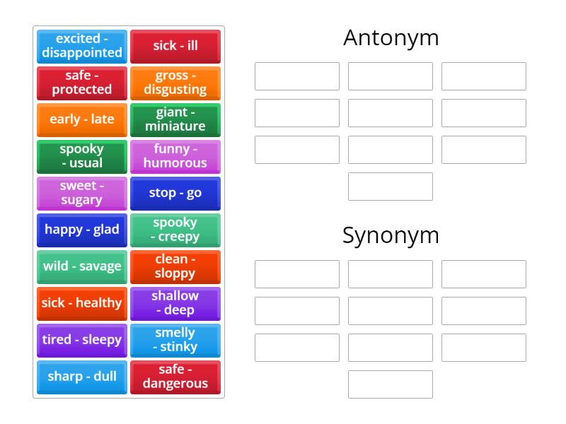 Antonym VS Synonym - Group sort