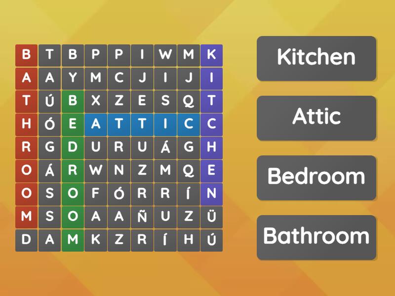 Parts of the house - Sopa de letras