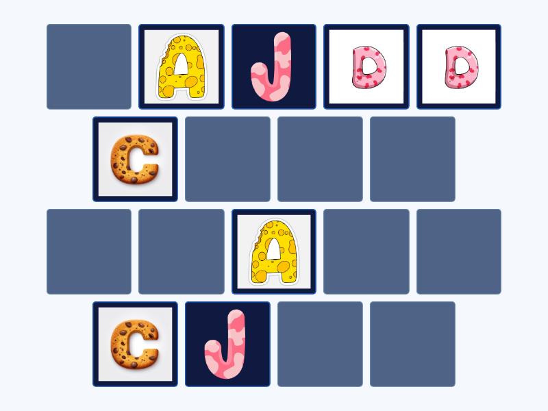 Alphabet memo (A-J) - Matching pairs