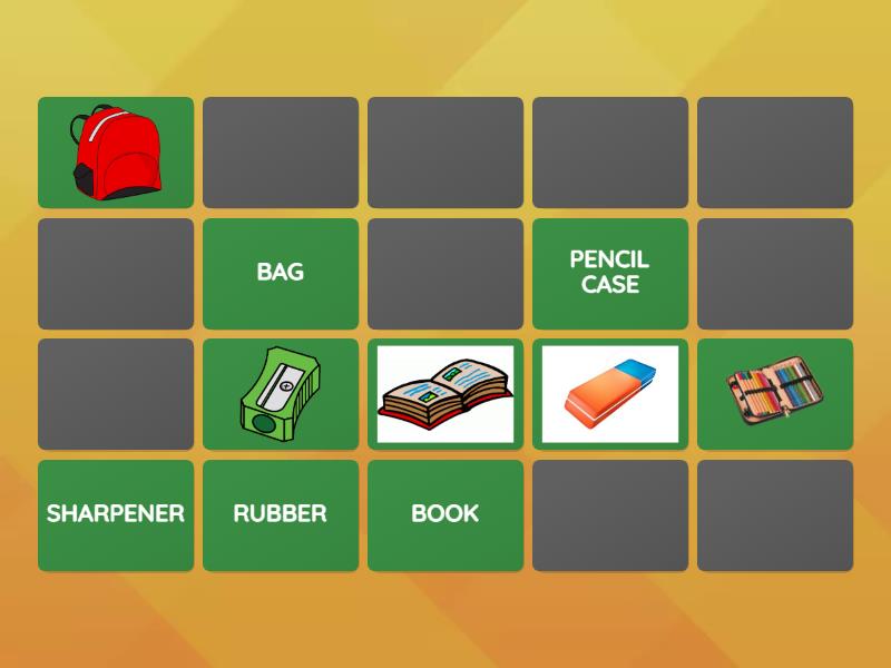 SCHOOL OBJECTS Memory Game - Parejas