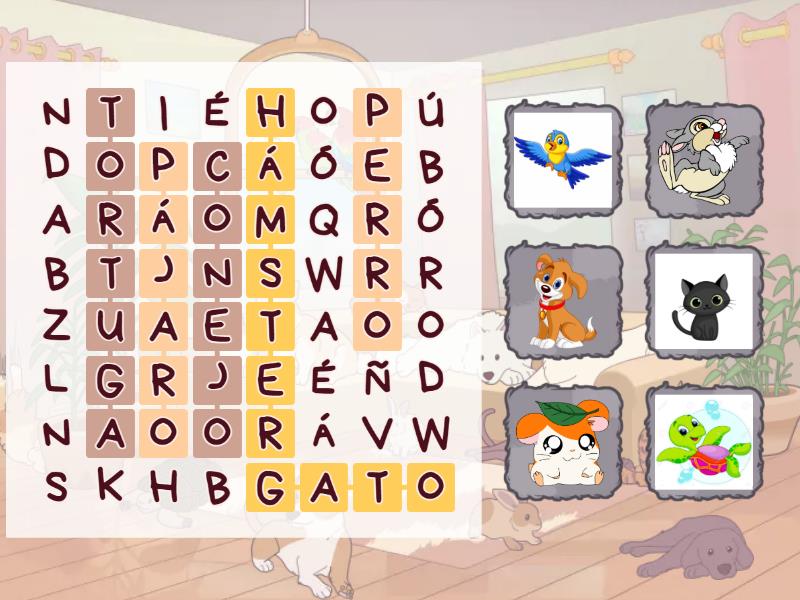 Sopa de letras de mascotas - Wordsearch
