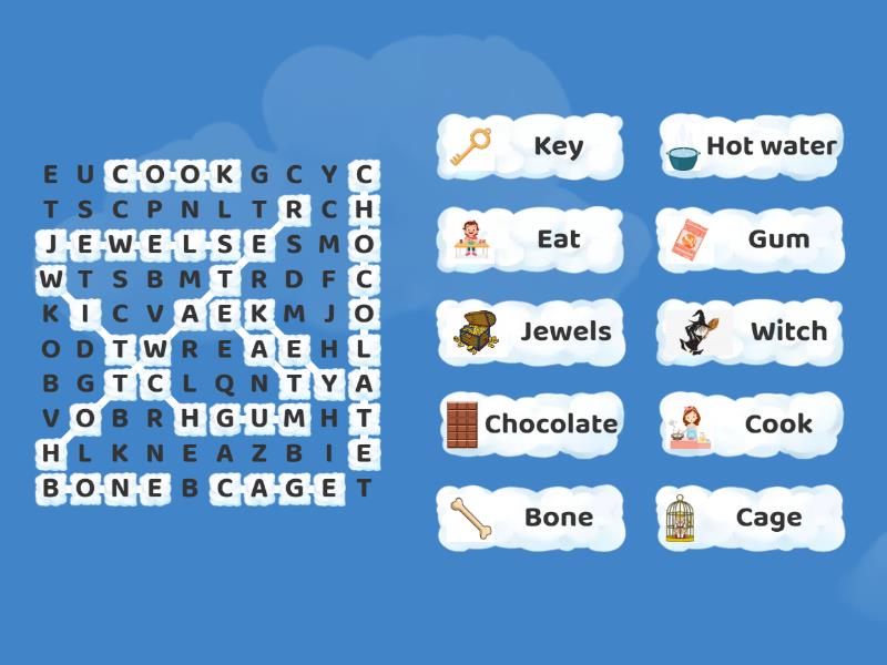 Word search - Hansel and Gretel - part 2 - MEIE - Wordsearch