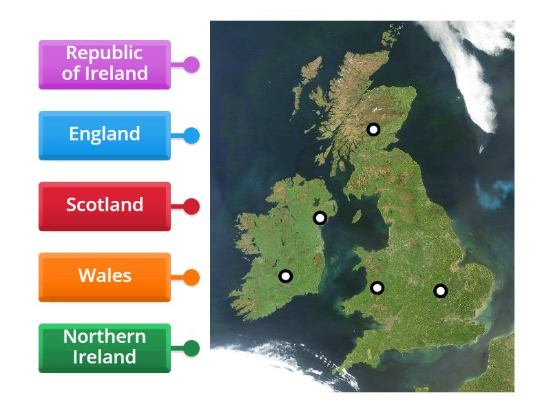 The Countries of the British Isles - Labelled diagram