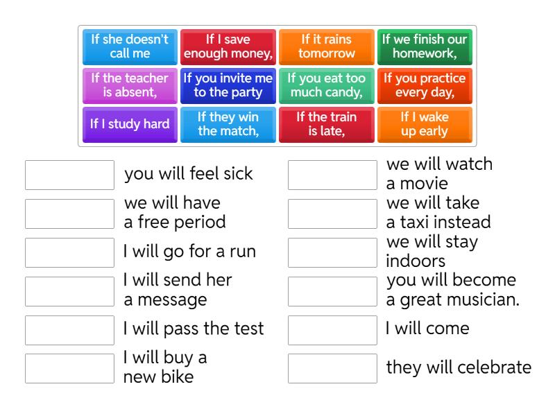 1st conditionals - Match up