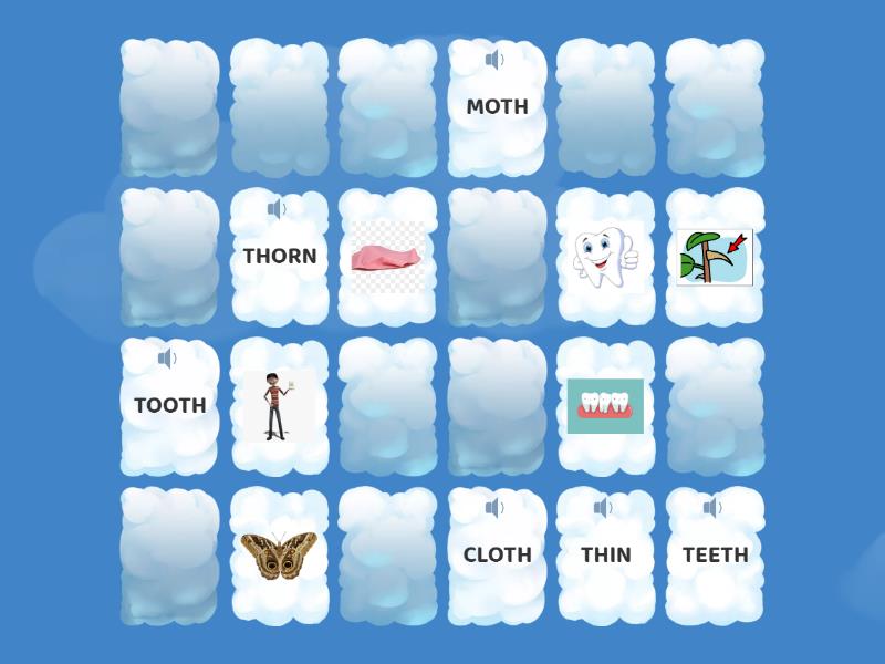 UNVOICED TH MEMORY GAME - Matching pairs