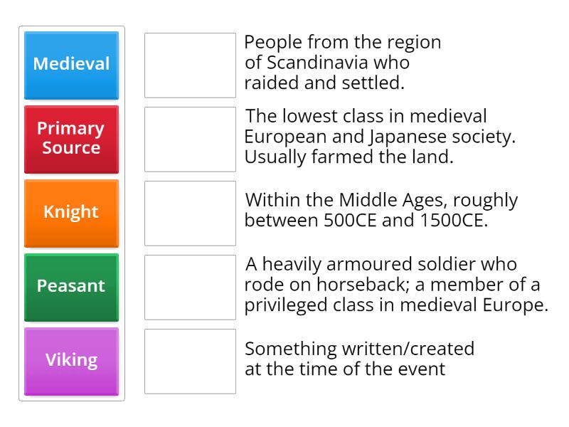 History Key Terms - Match up