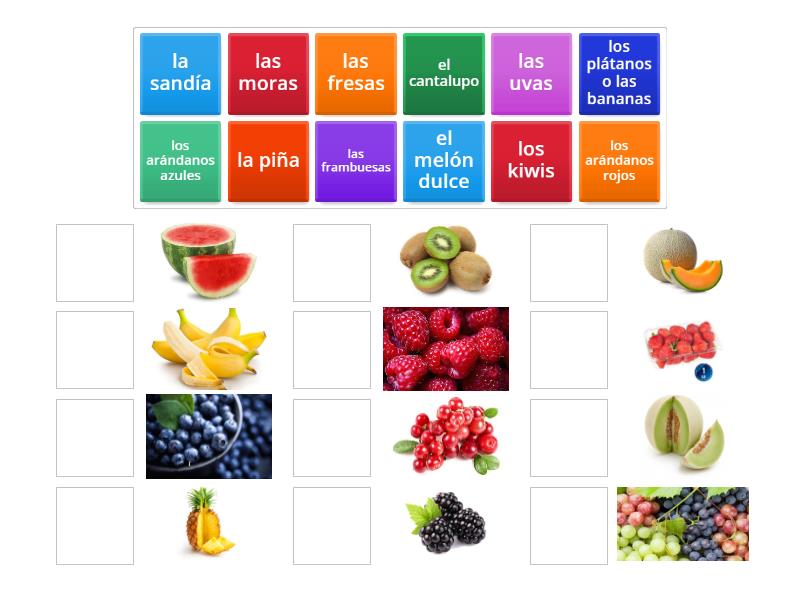 Las frutas 2 - Match up