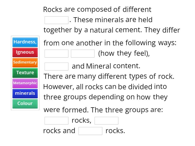 Igneous rocks - Complete the sentence