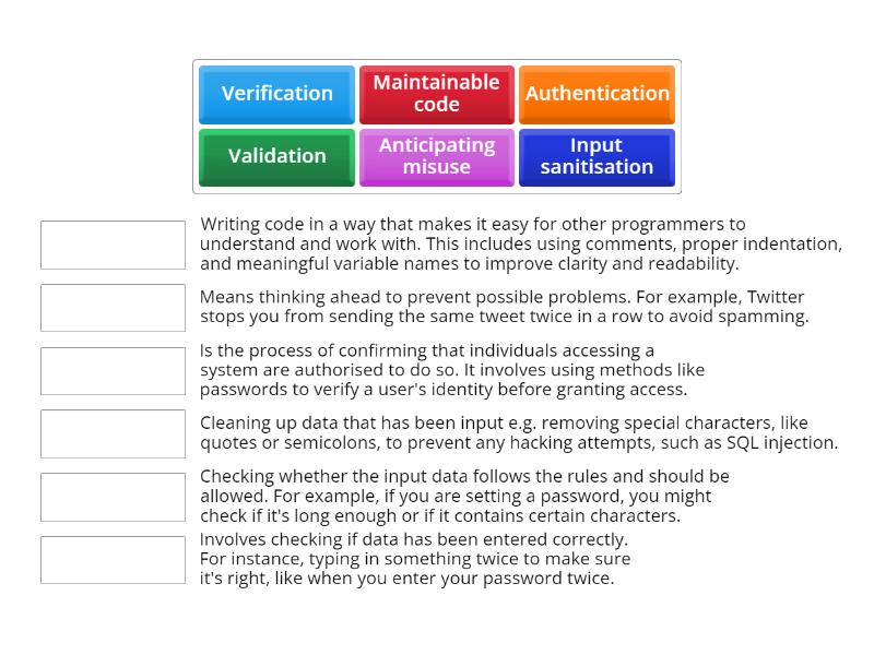 Defensive design techniqiues - Match up