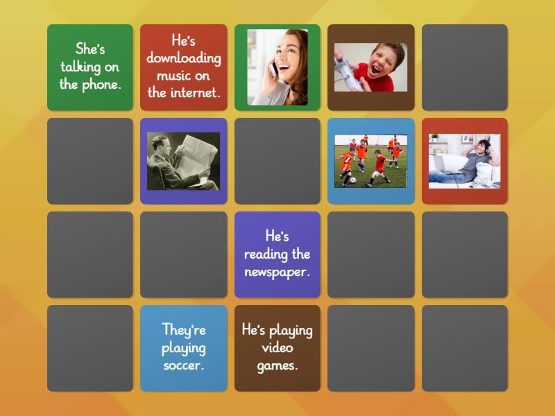 Memory Game - Present Continuous. - Parejas
