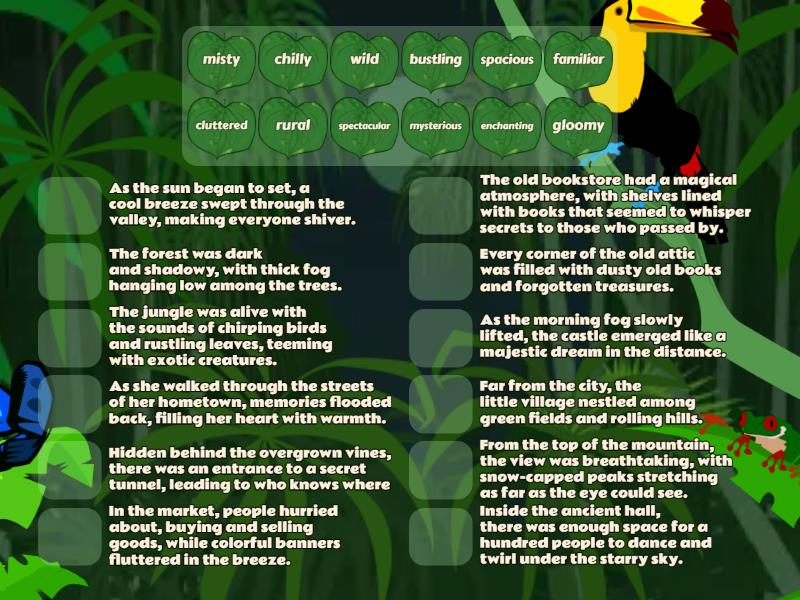 3rd Grade Vocabulary: Adjectives for Setting 2 - Match up