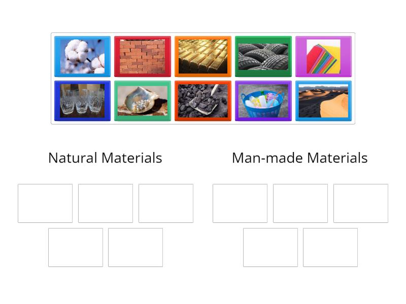 Natural and Man-made materials - Ordenar por grupo