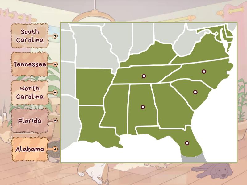 Bordering States of Georgia - Labelled diagram