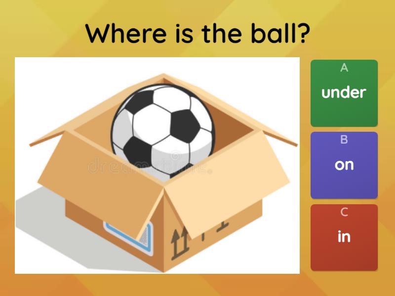 Prepositions in, on, under - Quiz