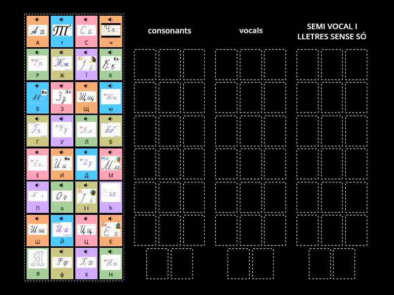 CONSONANT O VOCAL - Group sort