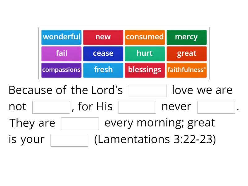 Scripture verse Lesson 22 - Complete the sentence
