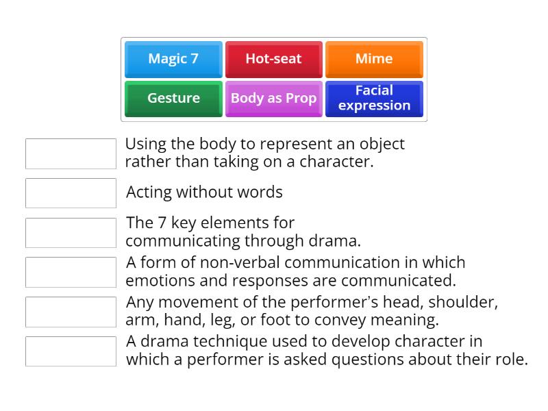 Drama Words 3 - Match up