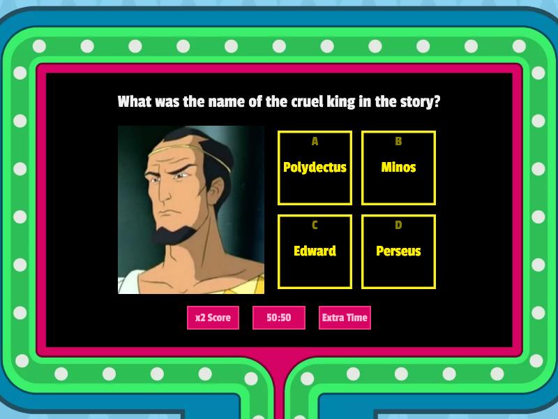 Perseus & Medusa - Reading Comprehension Quiz - Gameshow quiz