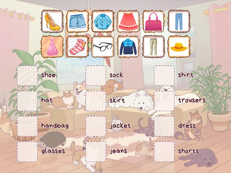 YLE Starters clothes - Match up